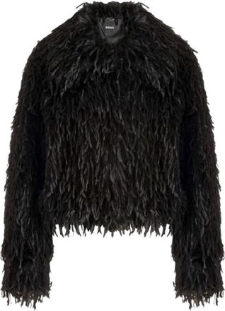 HUGO BOSS Faux Shearling Jacke - - Jackets - Damen - Schwarzk - S