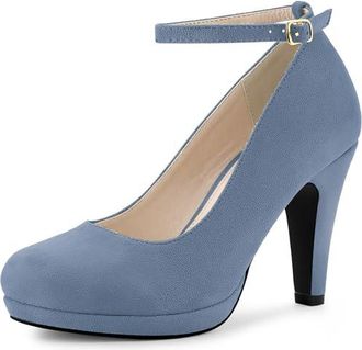 Allegra K Escarpins à Bout Rond et Talon Aiguille pour Femmes Dunstblau 37