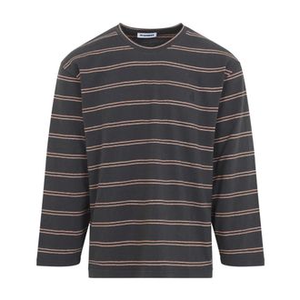 Jil Sander Gestreiftes T-Shirt - - Tops - Herren - Grau - S