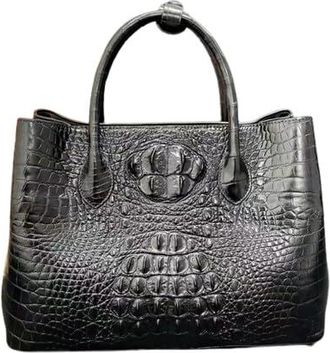 Generic Sac cabas pour femme en cuir dalligator v&eacute;ritable, authentique &eacute;cailles de crocodile exotique. Sac &agrave; main bandouli&egrave;re femme