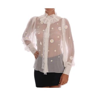 Dolce & Gabbana Seidenbluse f&uuml;r Frauen - - Blouses & Shirts - Damen - Wei&szlig; - XS