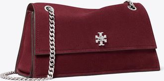 Tory Burch Damen Kira Schultertasche aus Wildleder mit Drehverschluss
