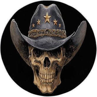 Generic Tapis Rond 150 cm Style Minimaliste Salon Chambre Rug, Lavable en Machine Noir Tapis Chambre Enfant, Doux Chapeau De Cowboy Cr&acirc;ne Descente de Lit Anti