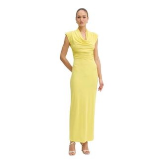 Fracomina Maxikleid mit Wasserfallausschnitt - - Dresses - Damen - Gelb - L