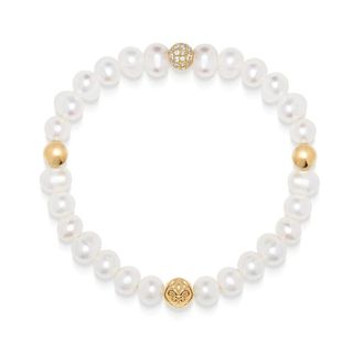 Nialaya Femme, Accessoires, Jaune, Taille: S Wristband with Pearl and Gold