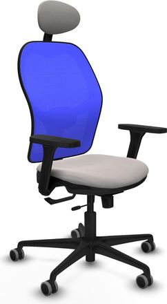 Piqueras y Crespo Ergonomischer Stuhl mit 3D-Armen, h&ouml;henverstellbare Lendenwirbelst&uuml;tze und festes Kopfteil, ausgestattet mit Syncro/Traslack und injiziertem Schaumsto