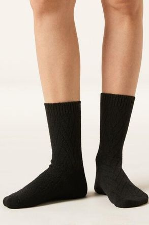 Calzedonia Bundlose Socken Mit Kaschmir Und Muster Schwarz