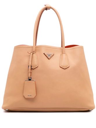 Prada grand sac à bandoulière Double en cuir City Calf (2010-2025) - Orange