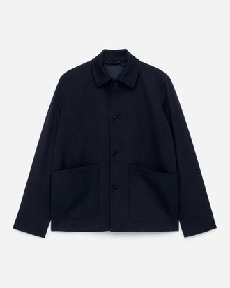 Arket Jacke Aus Wolle Und Baumwolle -Blau