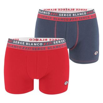 Serge Blanco Lot de 2 Boxers homme surpiq&ucirc;res Class