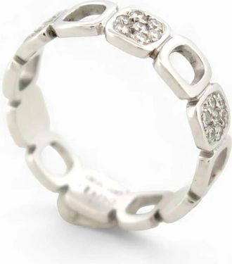 Dinh Van Ring - DINH VAN IMPRESSION DOMINO RING T48 18K WEISSGOLD - Gr. ONESIZE - in Silber - f&uuml;r Damen