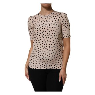 Dolce & Gabbana Polka Dot Seidenbluse - - Blouses & Shirts - Damen - Beige - S