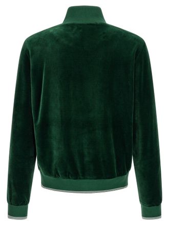 Casablanca Cotton Velvet with Contrasting Bands Sweatshirt - Green
