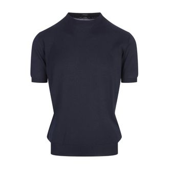 Kiton Homme, Pulls, Bleu, Taille: 2XL T-shirt en maille de coton bleu