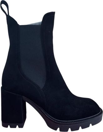 Albano Femme, Chaussures, Noir, Taille: 38 EU Bottine en Daim