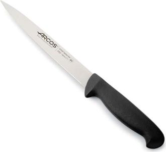 Arcos Filetiermesser mit Nitrum Edelstahlklinge 190 mm - Scharfes Messer für Fleisch und Fisch - Ergonomischer Griff aus Polypropylen - Schwarz, Serie 2900