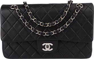 Chanel Crossbody Bags - Chanel Quilted Lambskin Medium Double Flap Crossbo - Gr. unisize - in Schwarz - f&uuml;r Damen