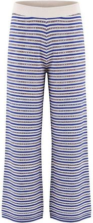STUDIO UNTOLD Schlupfhose Hose Wide Legs Ringel und Struktur Elastikbund