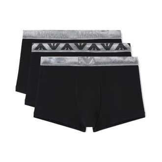 Emporio Armani Homme, Sous-v&ecirc;tements, Noir, Taille: XL Lot de trois boxers avec logo monogramme audacieux