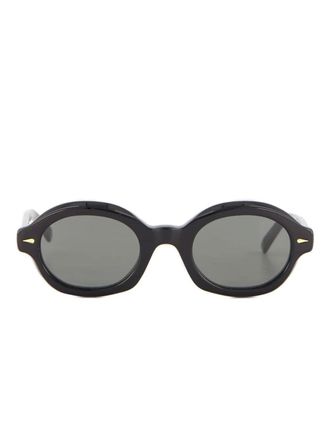 Retro Superfuture Sonnenbrille mit ovalem Gestell - Schwarz