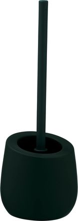 WENKO WC-Garnitur Mod. Badi, Badaccessoire aus hochwertiger Keramik mit Matter Oberfläche, inkl. WC-Bürste mit Ø 7,5 cm Silikon-Bürstenkopf in Schwarz mit A