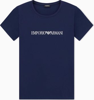 Emporio Armani Damen Everyday Cotton T-Shirt, blau, S