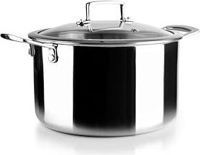 Ibili Dreilagiger Kochtopf, natürlich, 24 cm, Edelstahl, induktionsgeeignet, ohne Antihaftbeschichtung