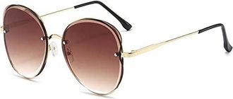 Generic Lunettes de soleil en métal pour hommes et pour femmes - Lunettes de soleil plein cadre pour conduite, tir dans la rue, vacances, lunettes de plage (c