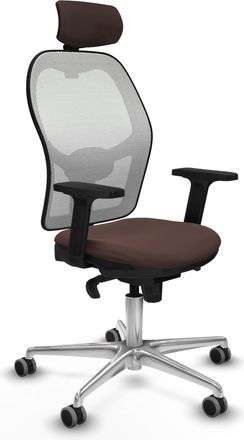 Piqueras y Crespo Chorquera mit 2D-Armlehnen, h&ouml;henverstellbarer Lendenwirbelst&uuml;tze und Kopfteil, h&ouml;henverstellbar und neigbar. Ausgestattet mit 5 Positionen. Wei&szlig;/Dunk