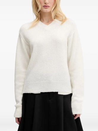 HUGO BOSS pull à logo brodé - Blanc