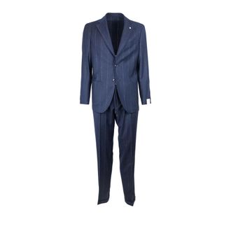 Lubiam Nadelstreifen Anzug - - Suits - Herren - Blau - L