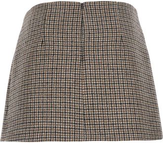 P.A.R.O.S.H. Womens Mini Skirt Beige Check Wool