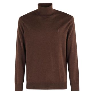 Polo Ralph Lauren Homme, Pulls, Brun, Taille: S Pull noir à manches longues avec logo