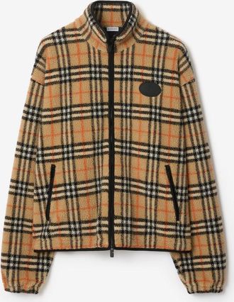 Burberry Polaire en laine et cachemire m&eacute;lang&eacute;s Check, Size: XXL