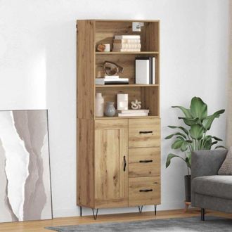vidaXL vidaXL Haut Armoire 2 pcs Ch&ecirc;ne artisanal Bois ding&eacute;nierie