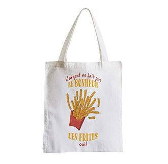 Fabulous Grand Sac Shopping Plage Etudiant Frites - Largent ne Fait Pas le Bonheur Street Food