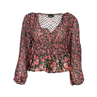 Desigual Gemusterte Bluse mit V-Ausschnitt - - Blouses & Shirts - Damen - Mehrfarbig - L