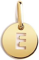 Singularu Mini Médaillon Lettre. Pendentif initial en argent sterling 925 avec finition plaqué or 18Kt. Combinable avec collier. Bijoux pour femme. Lettre E