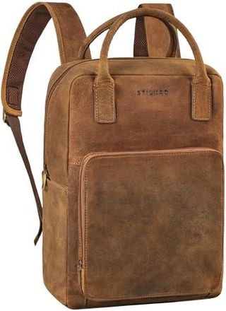 STILORD Seraphine Grand Sac à Dos Vintage Cuir pour Ordinateur Portable 15.6 Pouces XL Sac à Dos dAffaires Sacs de Bureau Sac de Voyage en Cuir Véritable, Cou