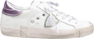 Philippe Model Low-Top Sneaker - Philippe Prsx Leather Sneakers, White And Pink - Gr. 36 (EU) - in Wei&szlig; - f&uuml;r Damen