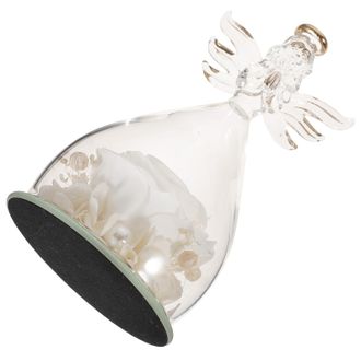 Valiclud VICASKY Konservierte Rose mit Engels Glaskuppel Wei&szlig; Blumendekoration Langlebiges Glas Tischdekor f&uuml;r Valentinstag Muttertag Geburtstag Geschenk