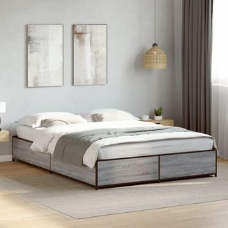 vidaXL Cadre de lit sans matelas sonoma gris 120x200 cm Vidaxl