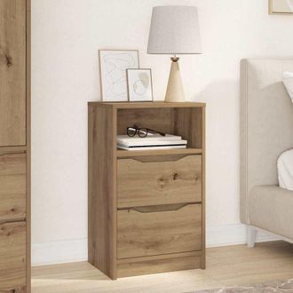 vidaXL vidaXL Table de chevet avec tiroir Ch&ecirc;ne artisanal 40 x 30 x 467 cm