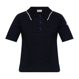 Moncler Femme, Tops, Bleu, Taille: 42 FR Polo en coton