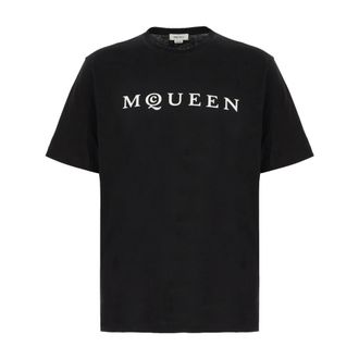 Alexander McQueen L&auml;ssiges Herren T-Shirt - - Tops - Herren - Schwarzk - M