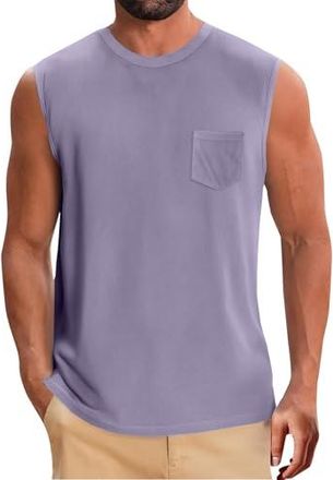 Generic D&eacute;bardeur de sport ray&eacute; pour homme - Sans manches - Pour entra&icirc;nement musculaire - D&eacute;bardeurs d&eacute;t&eacute; d&eacute;contract&eacute;s, violet, 3XL