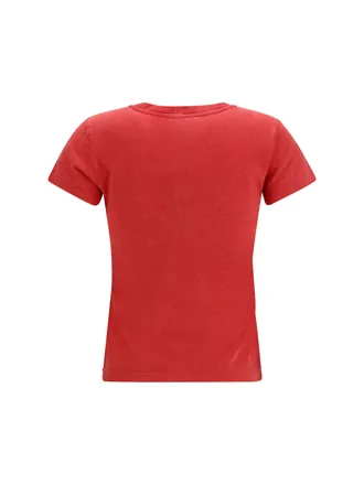 Ganni Womens Future Cherry T-Shirt By Ganni High Risk Red Cotton T-Shirts And Polos
