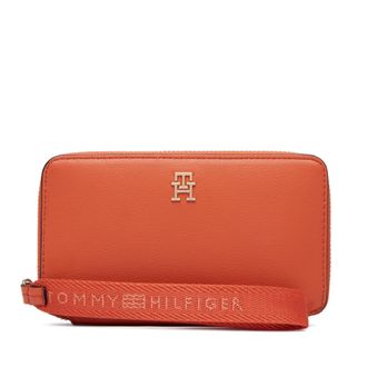 Tommy Hilfiger Geldb&ouml;rse Tommy Hilfiger Th Logotape Compact Zip Around AW0AW18699 Orange
