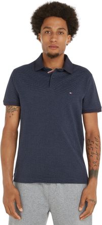 Tommy Hilfiger MICRO PRINT SLIM POLO Kurzarm Poloshirts Herren, Blau (Desert Sky), S