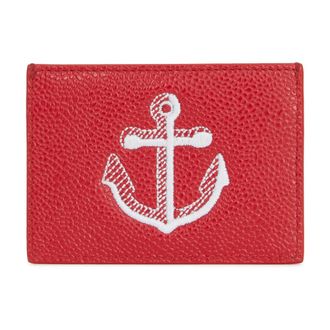 Thom Browne Leder Geldb&ouml;rsen & Kartenhalter - - Accessories - Damen - Rot - ONE SIZE